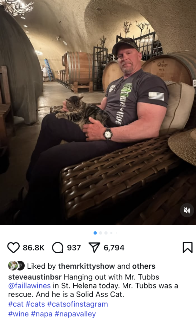WWE legend goes viral after Napa wine tasting